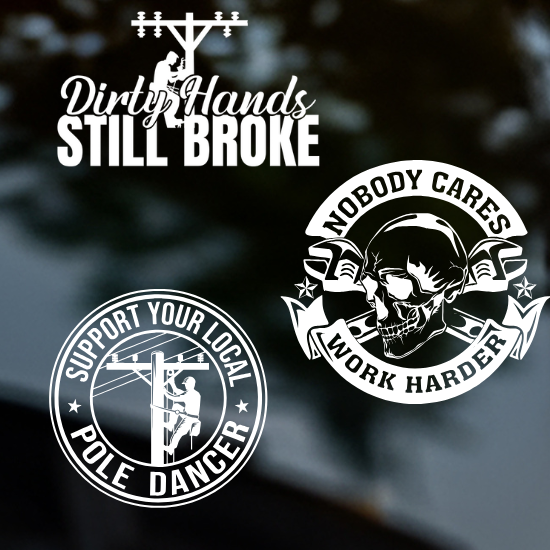 Blue Collar Truck Decals - Work Truck Window Stickers
