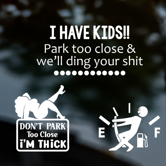 Funny Car Window Decals – Humor on the Go – Vinyl Chaos Design Co.