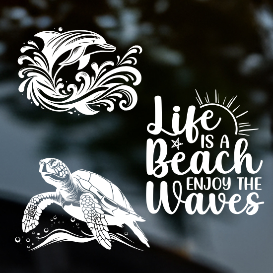Ocean & Beach Car Window Decals - Vinyl Stickers