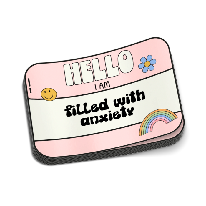 Hello I Am Filled with Anxiety Sticker – Funny Mental Health Sticker ...