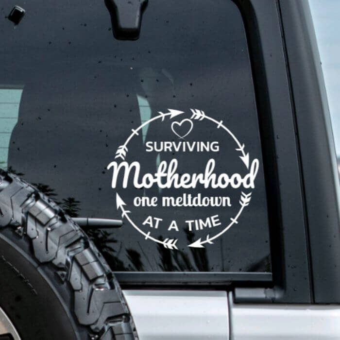 Motherhood One Meltdown At A Time Car Decal - Window Decal – Vinyl ...