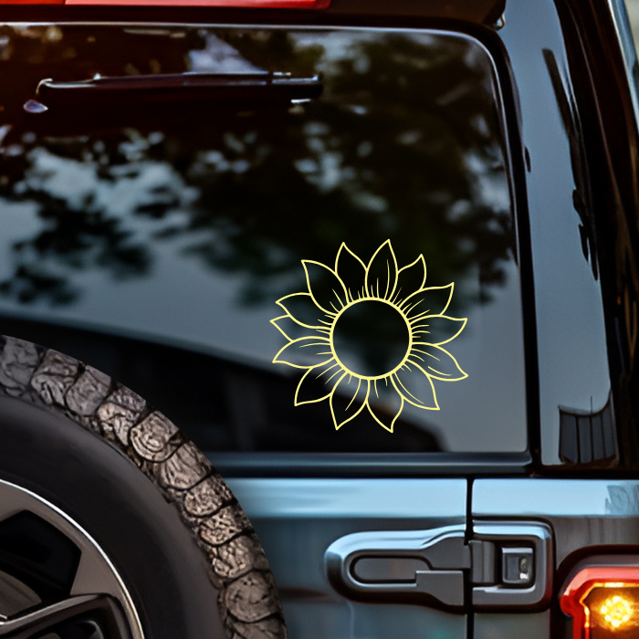 Sunflower Car Window Decal – Waterproof, Durable & Easy to Apply ...